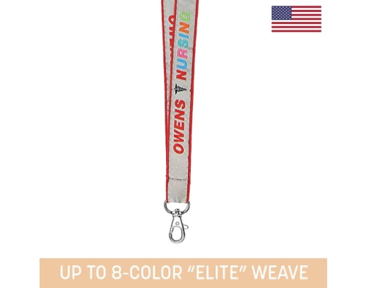 Personalized 3/4" Premium Woven Lanyard with Lobster Claw - "Elite ...