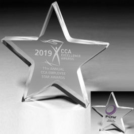 Custom Acrylic Star Paperweight with Screen Print (5"x 5"x 3/4 ...