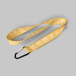 Made-to-Order 5/8" Yellow Personalized Lanyard with Logo and Carabiner ...